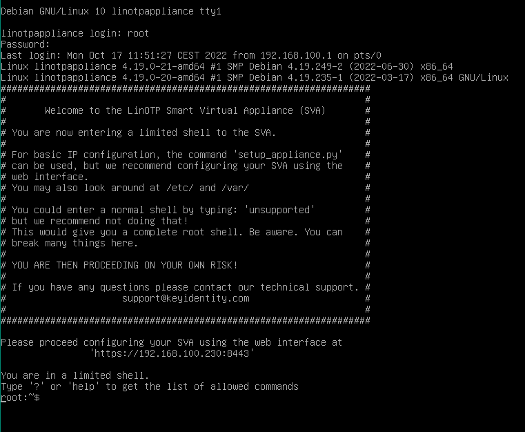 4.2. Quick Start Guide Appliance — LinOTP Documentation