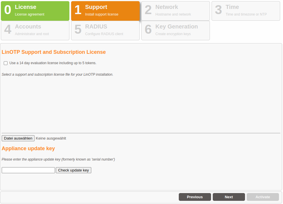 4.2. Quick Start Guide Appliance — LinOTP Documentation