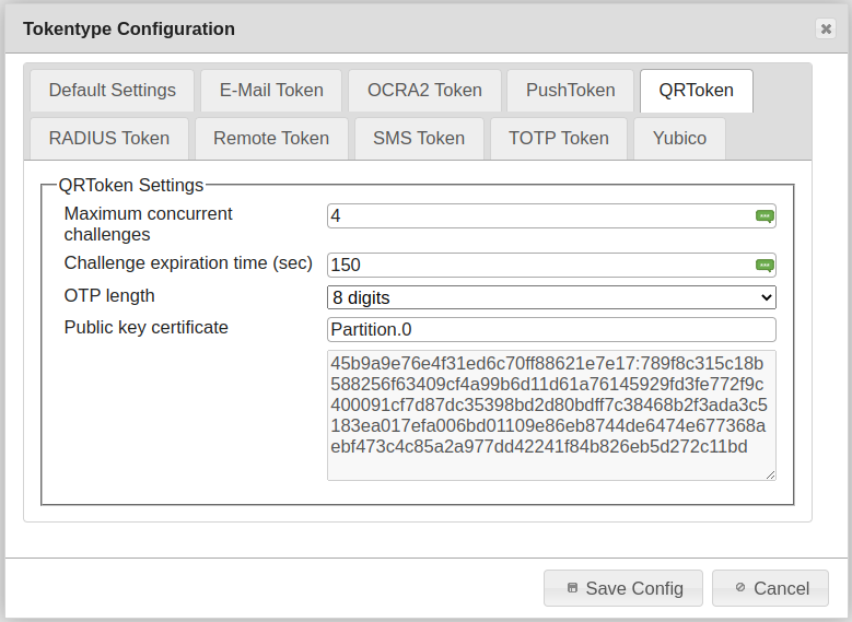 1.5.1. Tokentype Configuration — LinOTP Documentation