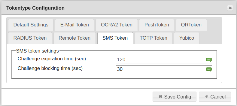 1.5.1. Tokentype Configuration — LinOTP Documentation