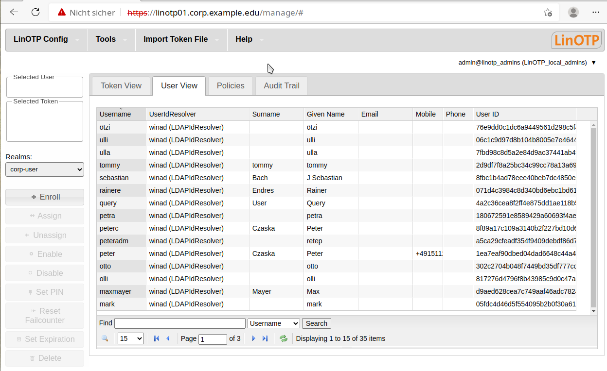 4.2. Quick Start Guide Appliance — LinOTP Documentation