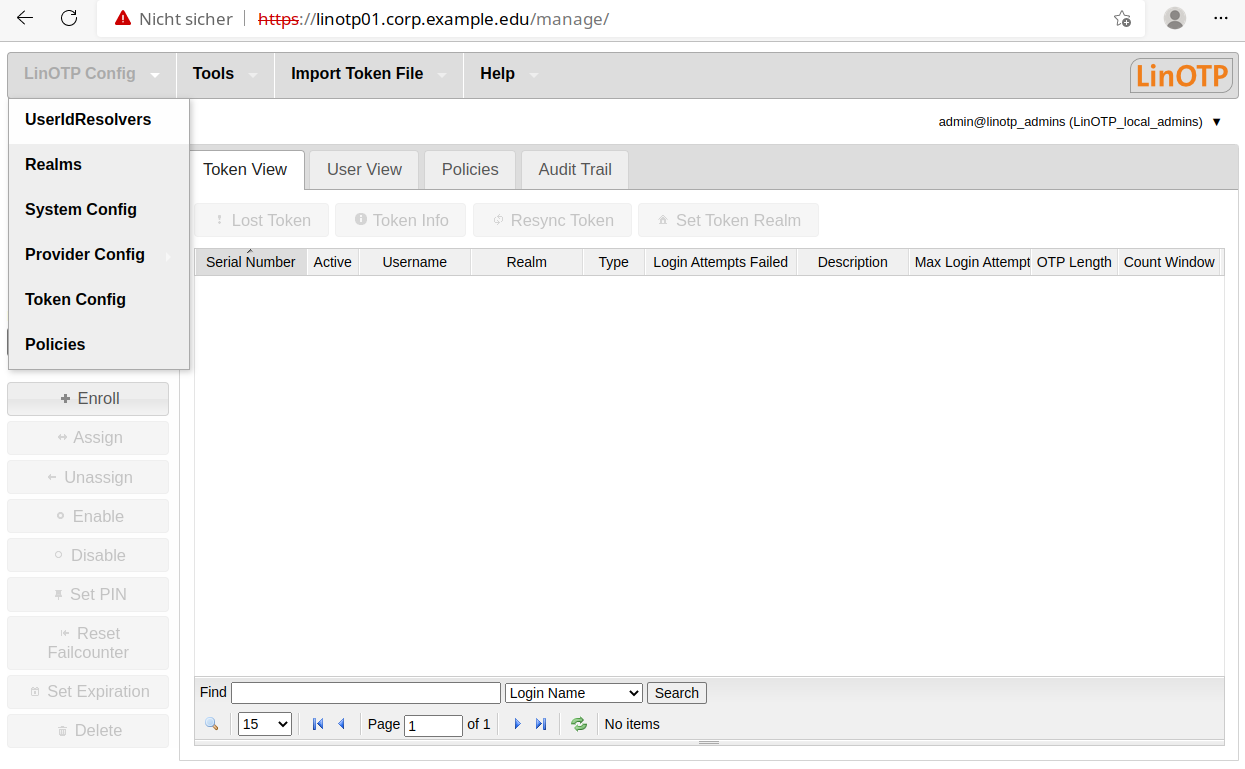 1.2. Quick Start Guide Token Management — LinOTP Documentation